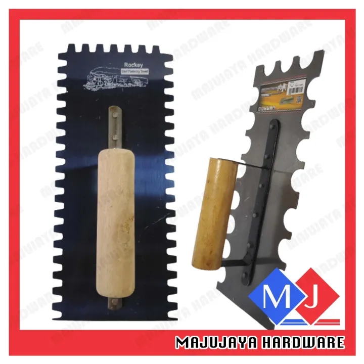 Cement Plastering Steel Trowel Brick Trowel 4 1/2'' with Big Teeth Round Square Teeth Sudu ...