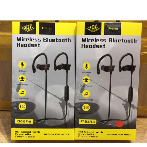 หูฟัง คุณภาพดี หูฟังบลูทูธ AHA RT-558 Plus Wireless Bluetooth Headset ...