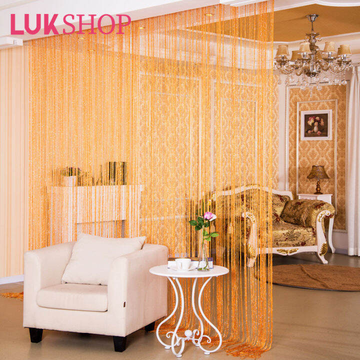 LUK Plain Glittering String Curtain Home & Party Decoration Curtain ...