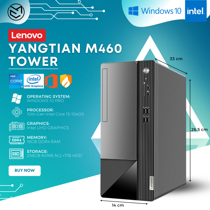 LENOVO TOWER YANGTIAN M460 10th Gen i5-10400 UHD Graphics 16GB DDR4 RAM 256GB NVME M.2 1TB HDD ...
