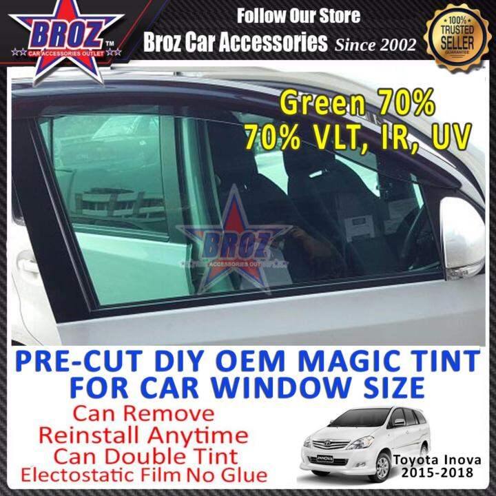 Broz Toyota Innova 2002-2014 Magic Tinted Solar Window ( 6 Windows + 2 ...