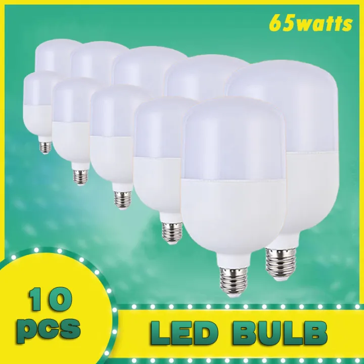 LED Light Bulb 10 Pieces Power Saver Bulb 5watts-65watts Ilaw Sa Bahay ...