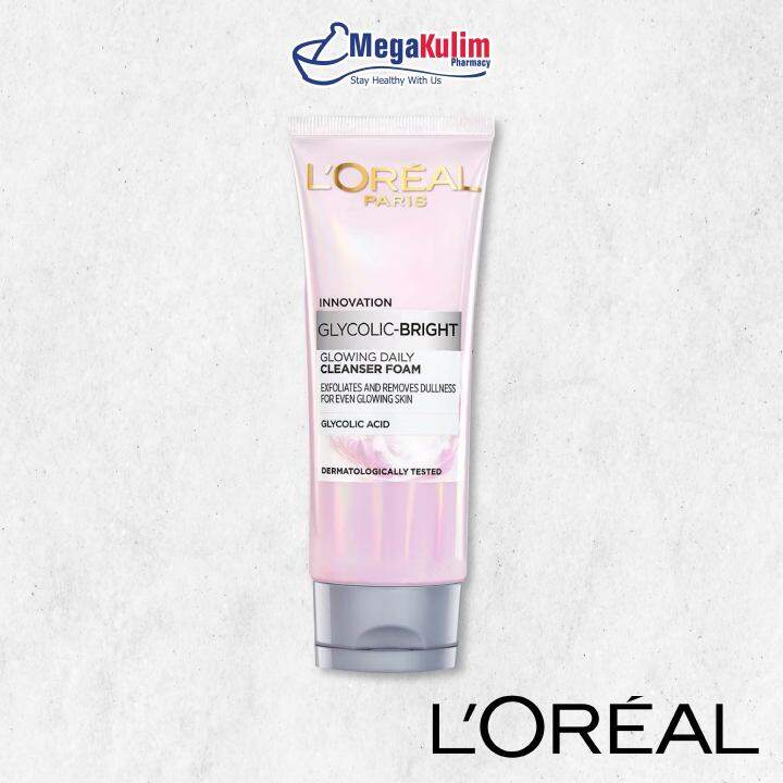 L'Oreal Paris Glycolic-Bright Glowing Daily Cleanser Foam 100mL | Lazada