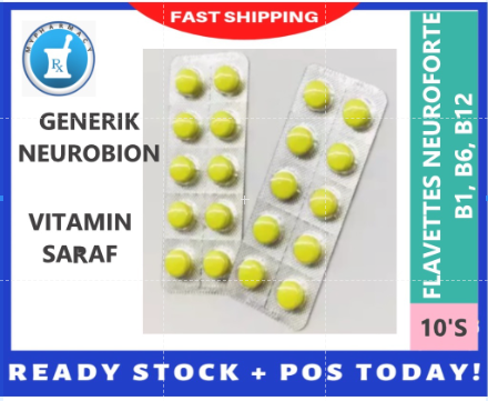 FLAVETTES NEUROFORTE VITAMIN B1, B6, B12 10'S [EXP 30.01.2024] GENERIC ...