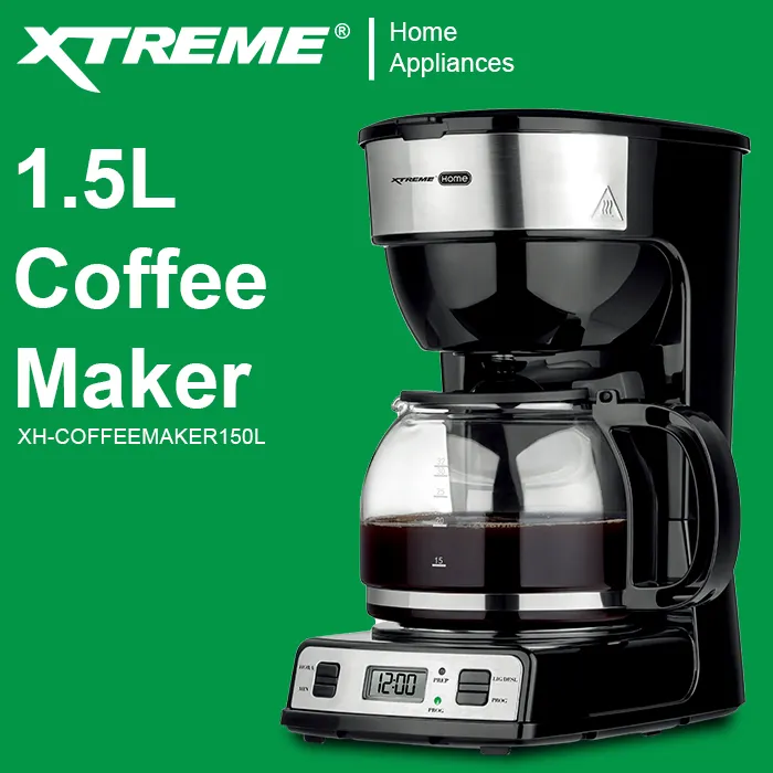 XTREME HOME 1.5L Coffee Maker 4-Functional Buttons Auto Shut-off & LCD ...