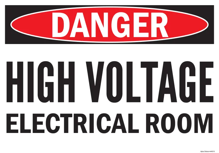 Electrical Room Signs Danger High Electrical Room Vinyl Sticker Size ...