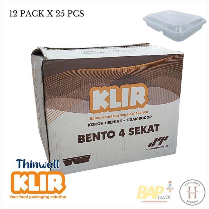 Thinwall Bento 4 Sekat 1 DUS 12 Pack KLIR - DOME | Lazada Indonesia