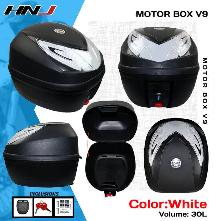 HNJ V9 motorcycle top box storage box 25L box | Lazada PH
