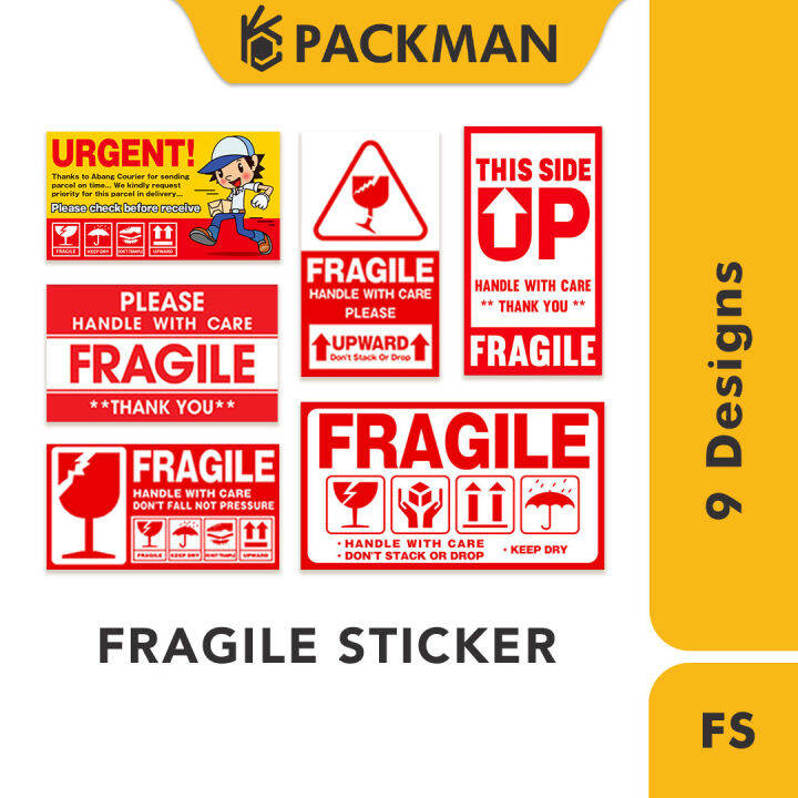 [Ready Stock] Fragile PP Sticker (300pcs) Fragile Sticker Warning Label Handle with Care Caution ...