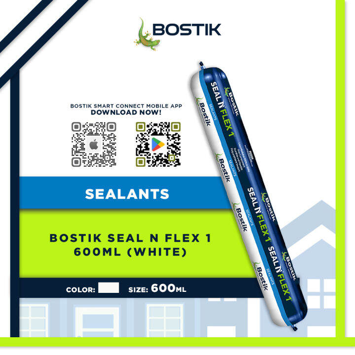 BOSTIK Seal N Flex One 600ml One Component Class A Polyurethane Sealant 600ml, Tough, white ...