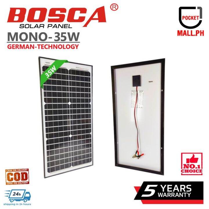 BOSCA Solar Panel Mono 35 Watt 12 Volt Pv Solar Module Solar Cell Panel ...