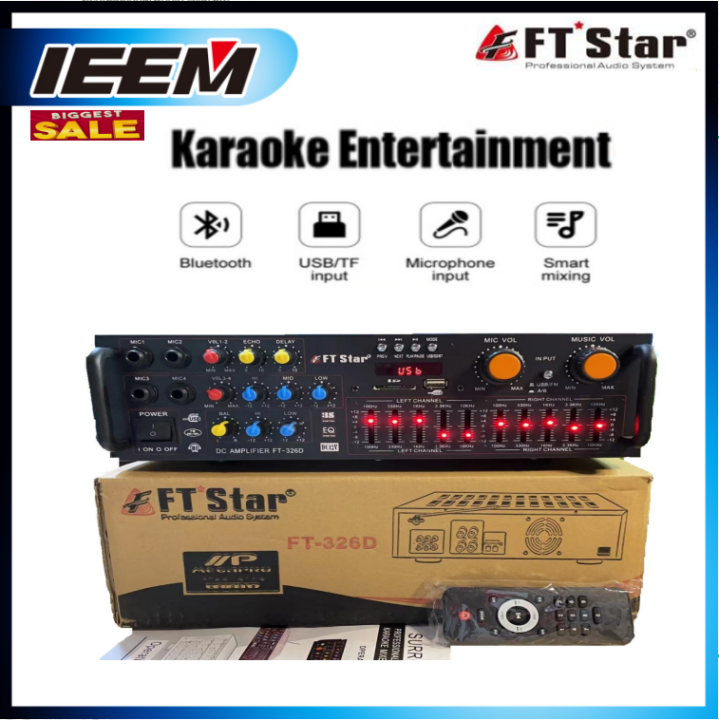 FT STAR FT-326D 2 Channel Amplifier With Mixer Equalizer | Lazada PH