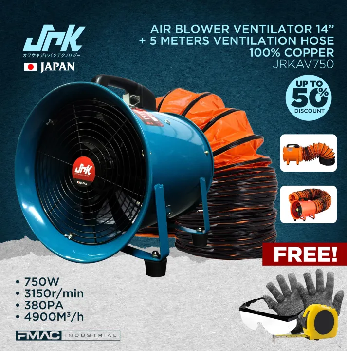 JRK JAPAN Industrial Air Blower Ventilator 14" 100% Copper 750W ...