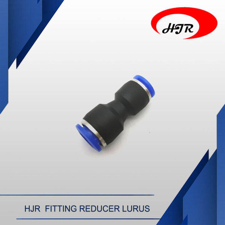 HJR Fitting Reducer Lurus Pneumatic Slip Lock Selang PU Ke Selang 8mm x ...