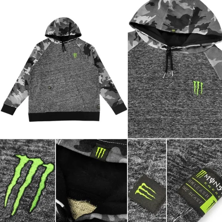 เสื้อฮู้ด Monster Energy Camo Pullover Hoodie รับประกันของแท้ มือ1 ...
