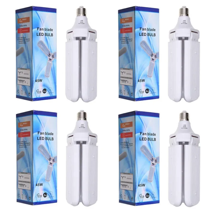 Hi 45W 6500K AC170-265V Foldable Fan Blade LED Light Bulb (Set of 4 ...
