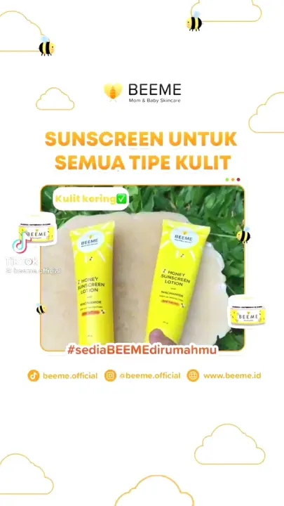 Beeme Honey Sunscreen lotion with Niacinamide SPF 50+++/Sunscreen ibu ...