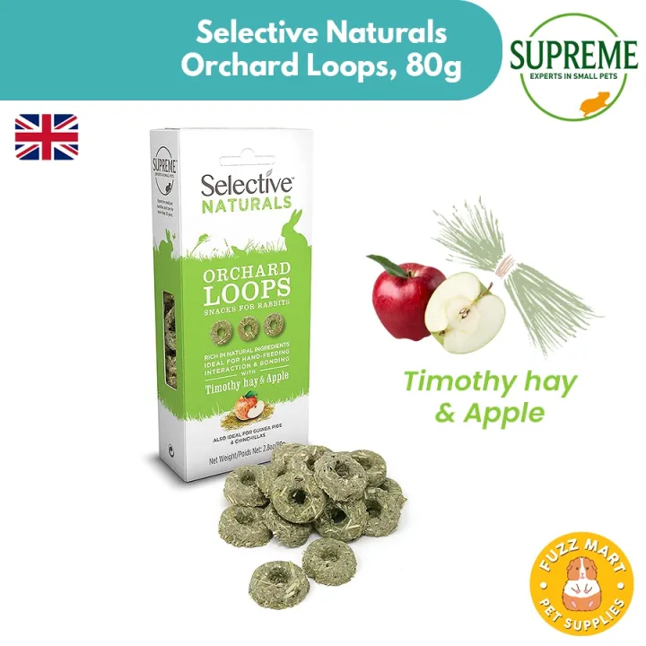 Selective Naturals Orchard Loops with Timothy Hay Apple (80g) Treats ...