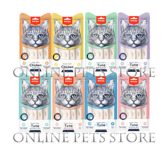 WANPY Creamy Lickable Cat Treats 14G x 5 Sticks | Lazada