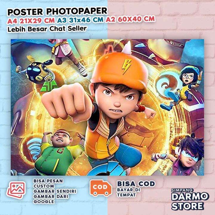 Poster Boboiboy Kartun Hiasan Dinding Anak Yaya Fang Bora Gopal Foster ...