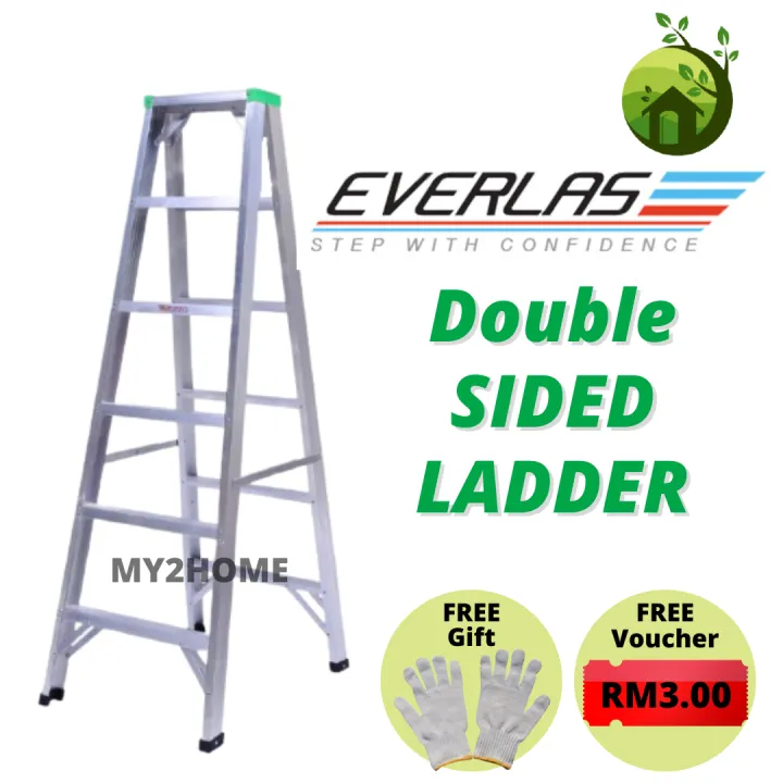 ORIGINAL DS05 Everlas 5 Steps Heavy Duty Aluminium Double Sided Ladder ...