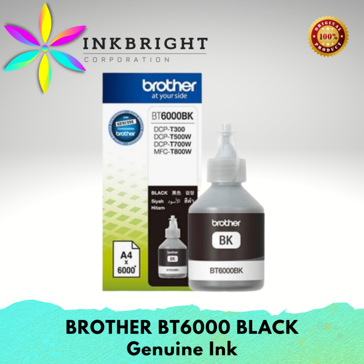 Original Brother BT6000 Ink Black - For Printer DCP-T300 DCP-T500W DCP ...