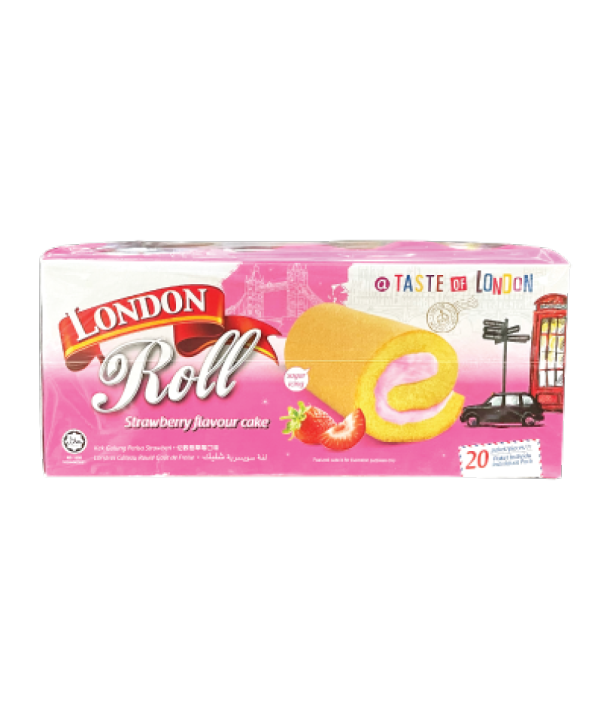 Mamee London Roll Strawberry Flavour Cake 1 x 20 x 16g (BOX) | Lazada