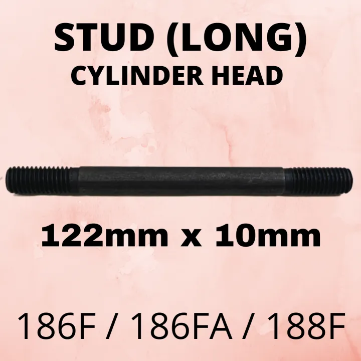 Stud Bolt (Long) New 186F / 186FA / 188F (122mm x 10mm) of Cylinder ...