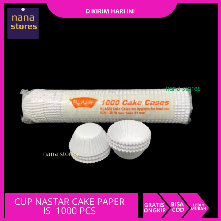 Kertas kue. cake case paper cake cases merk klassi ukuran 7 cm isi 1000 ...