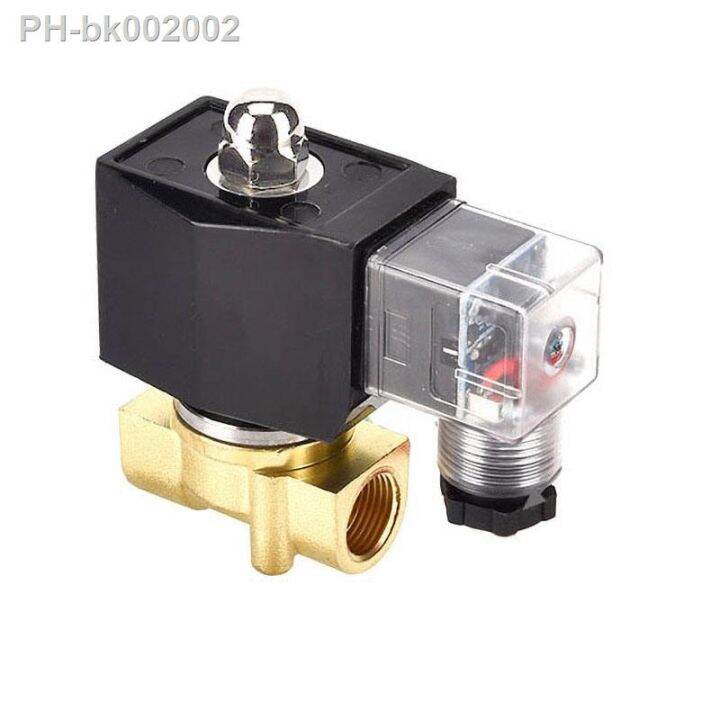 ☎♂ 3/8 IP65 Waterproof Brass Solenoid Valve With LED Power Indicator 24V 12V 220V 110V Normally ...