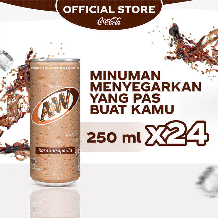 A&W Minuman Soda - Rasa Sarsaparila - Kaleng 250ml - x24 Pcs | Lazada ...