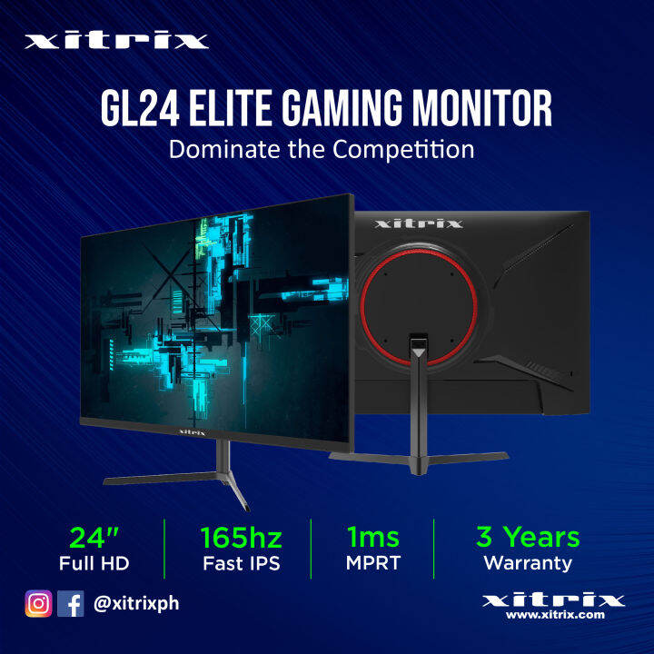Xitrix GL24 24inch 165Hz Fast IPS Full HD Gaming Monitor; Supports ...