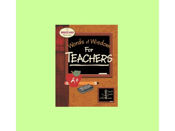 Biblicard Words of Wisdom for Teachers | Lazada PH