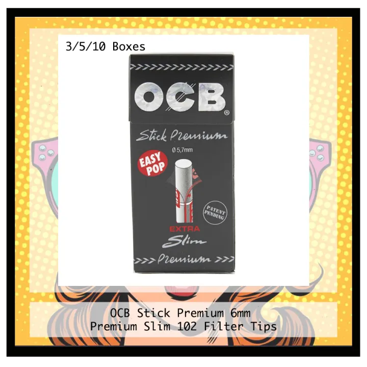 (ส่งจากไทย) OCB Stick Premium 6mm Premium Slim 102 Filter Tips x 20 ...