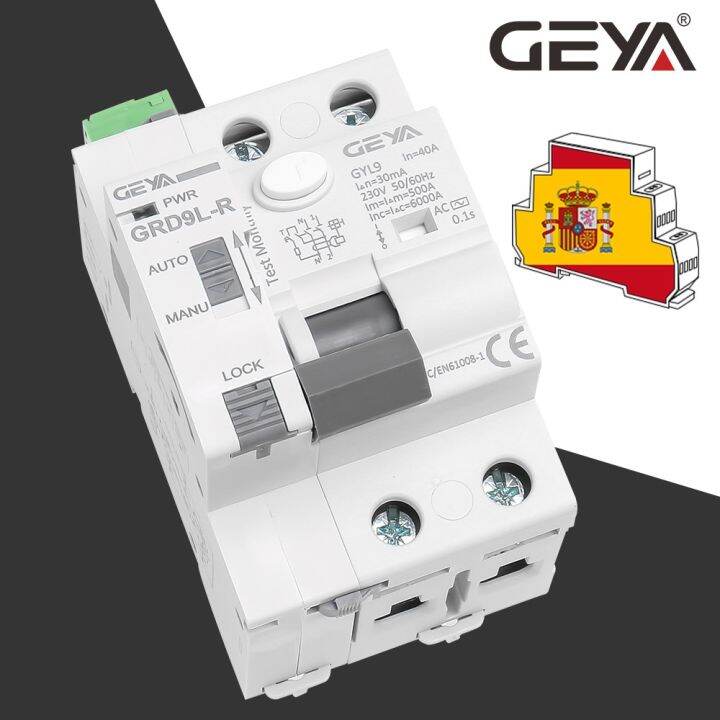 GEYA GRD9L-R RCCB Automatic Self-Reclosing Device Circuit Breaker 2P 40A 30mA 100mA 300mA RCD ...