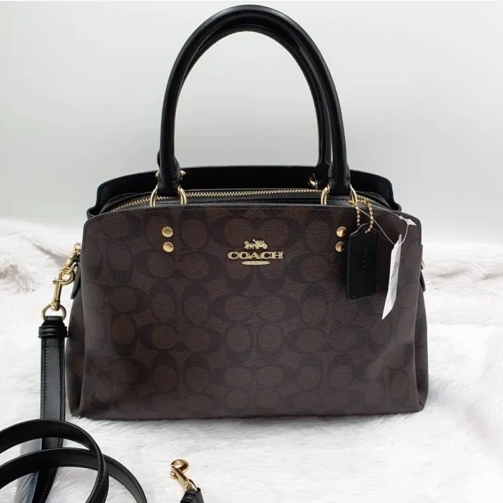 Original Coach 91495 Lillie Carryall In Signature Canvas - Brown ...