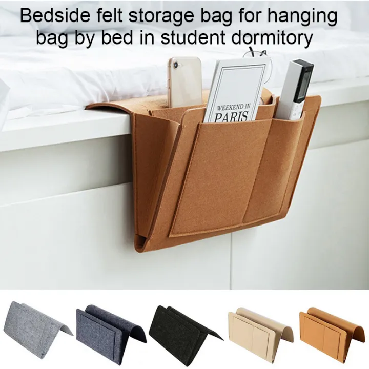 Felt Bedside Storage Organizer Anti-slip Bedside Bag Bed Sofa Side ...