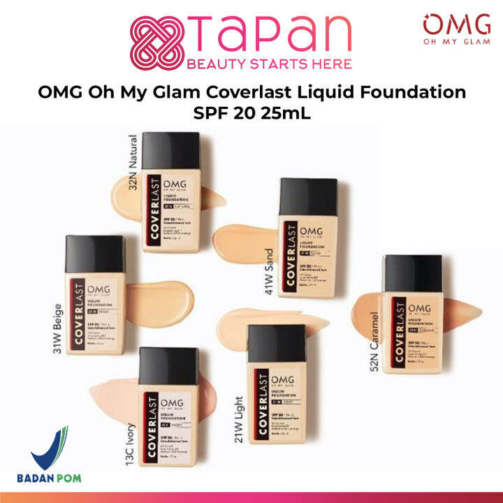 OMG Oh My Glam Coverlast Liquid Foundation SPF 20 25mL | Lazada Indonesia