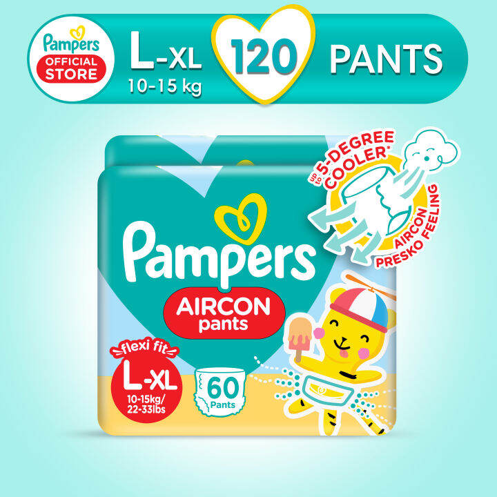 Pampers Aircon Pants Diapers Large 60s x 2 packs (120 pcs) | Lazada PH