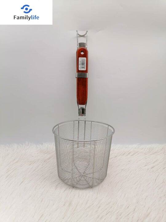 Stainless Steel thick Large Food Strainer noodle racket with wood Long ...