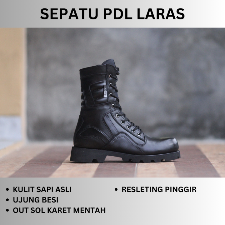 SEPATU PDL SAFETY full kulit SEPATU LARAS Out Sol Radial mlitar ...