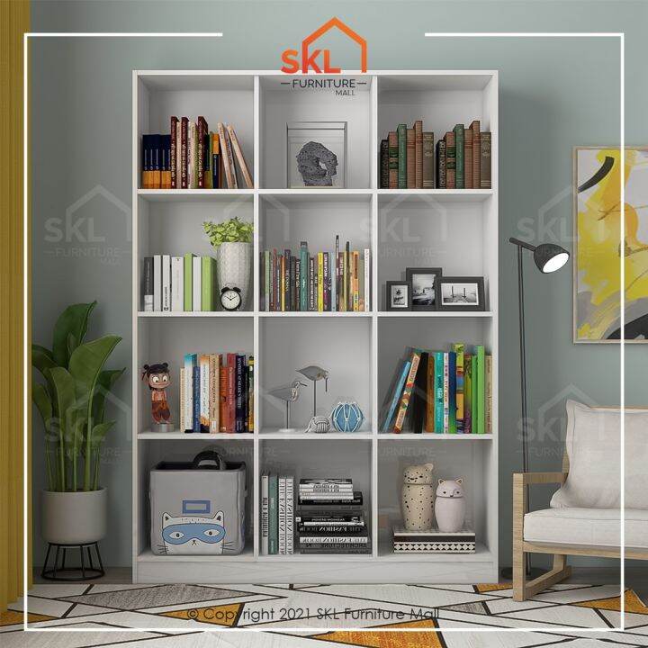 SKL Furniture 4 Cubes White Filing Cabinet / Bookshelf / Bookcase/ rak ...