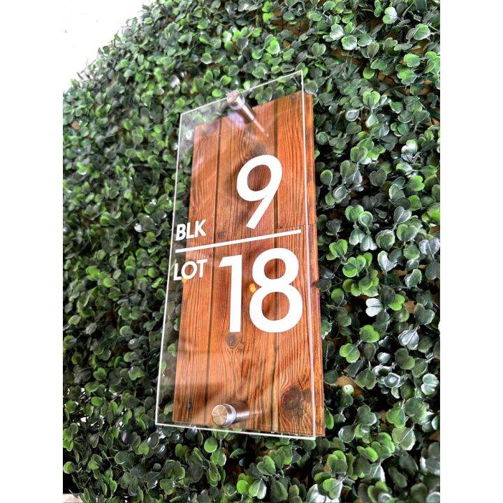 Wood Waterproof Double House Plate Number Acrylic Home Signage Address ...