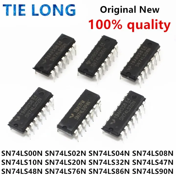 10PCS SN74LS00N DIP 74LS02N 74LS04 DIP 14 HD74LS08P SN74LS10N SN74LS20N ...