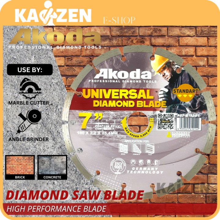 AKODA 7" Universal Diamond Cutter Saw Blade Heavy Duty Concrete Brick Cutting Disc | Lazada