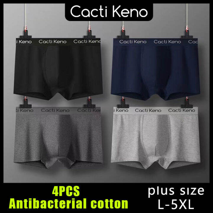 cacti keno 3-4pcs men's plus size boxer briefs korean underwear for men high quality cotton ...