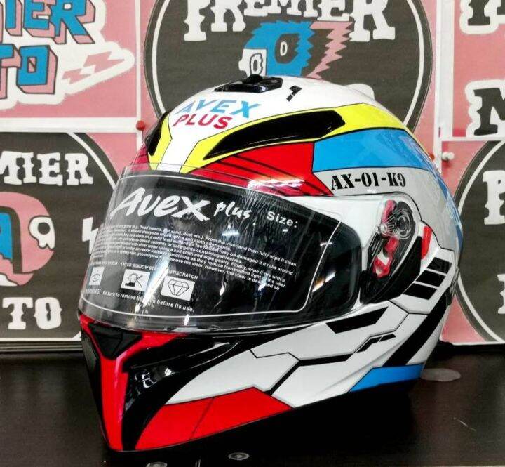 หมวกกันน็อค Avex Plus K9 AX01 กันดั้ม Gundam ชิวหน้าที่มากับหมวกเป็นสีใส | Lazada.co.th