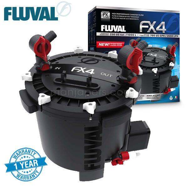 Fluval FX4 High Performance Canister Filter for Aquariums up to 250 US ...