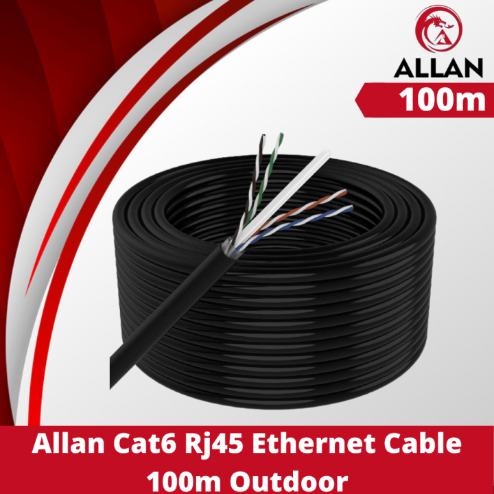 ALLAN Outdoor Cat6 100M Full Meter Outdoor UTP Cable CCA Cat6e Lan ...