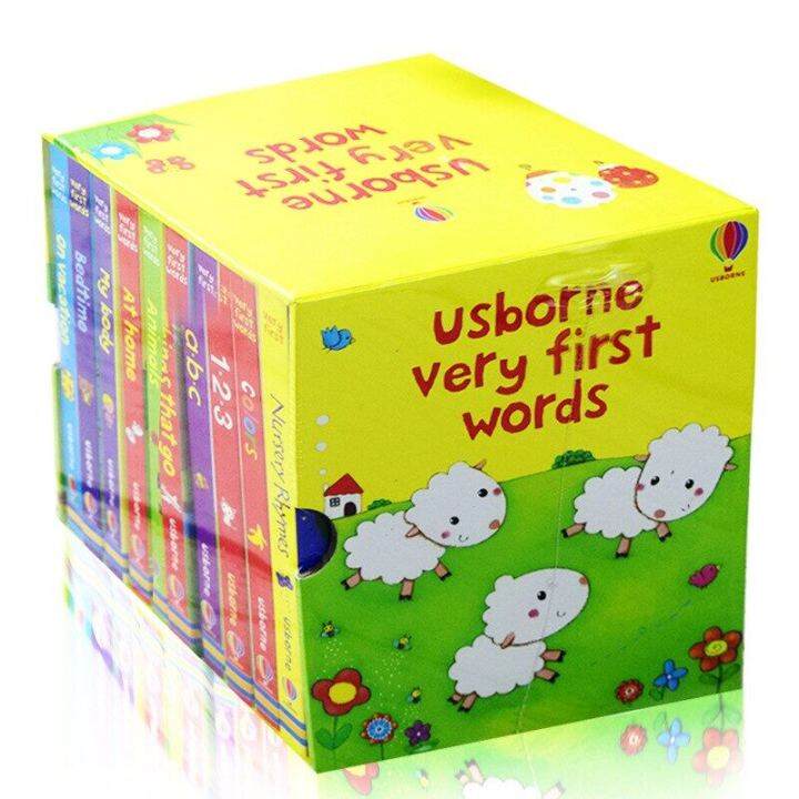 10 หนังสือ Usborne Very First Words Board Book English Learning ABC ...